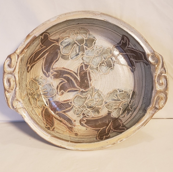Vintage | Accents | Artist Signed Floral Pottery Dish | Poshmark